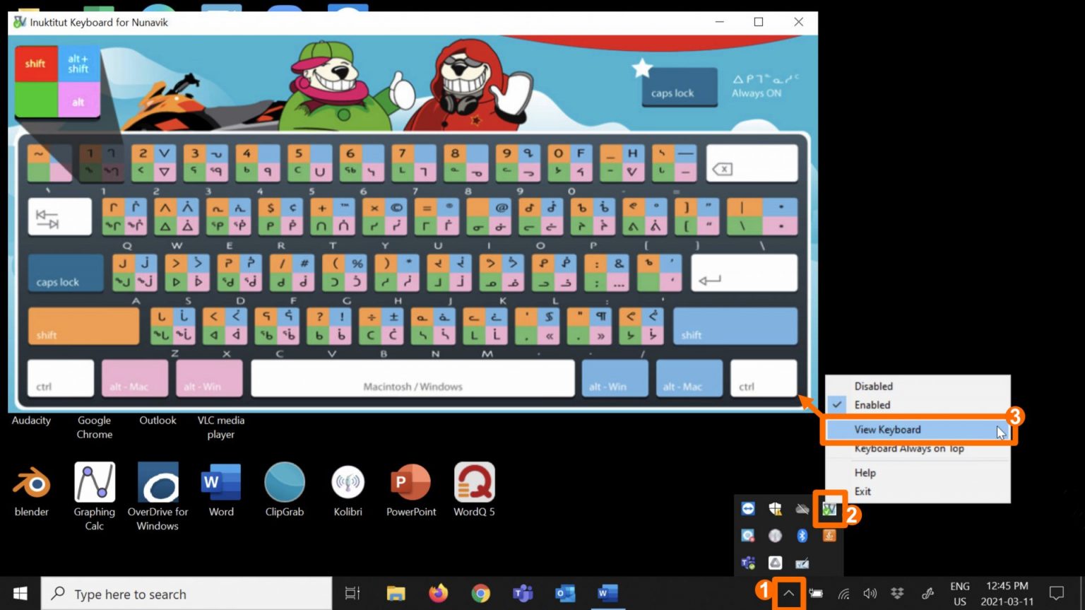 Clavier Inuktitut syllabique - Nunavik-IcE